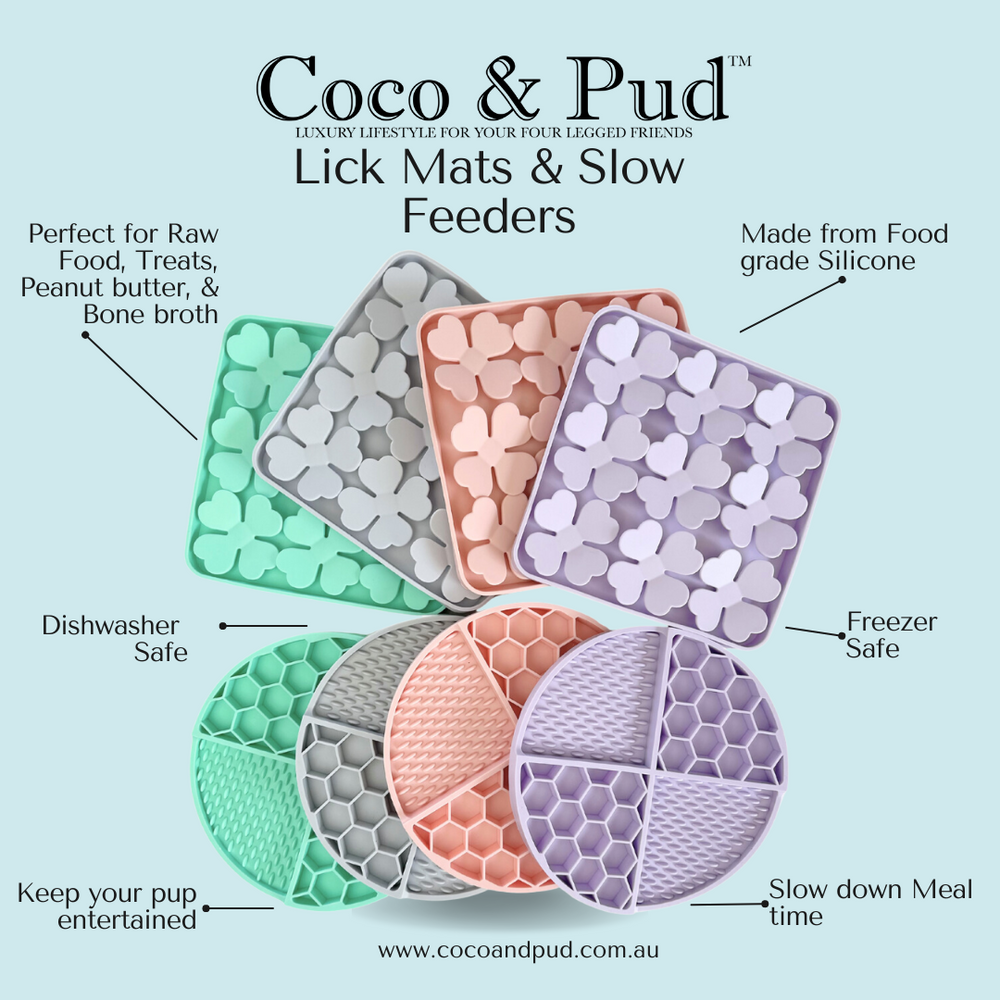 Coco & Pud Round Non-Slip Dog Lick Mat - Rose